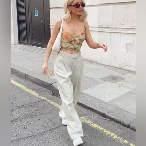 Zara | Tops | Zara Printed Corsetry Underwire Crop Top | Poshmark